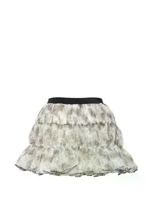 PUSHBUTTON Shirred Tiered Skirt