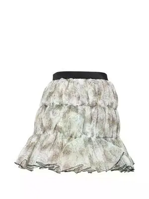 PUSHBUTTON Shirred Tiered Skirt