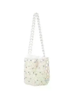 0711 TBILISI Bibi Faux-pearl Bucket Bag - White