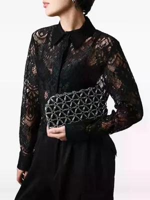 0711 TBILISI Tebea Beaded Clutch Bag - Grey