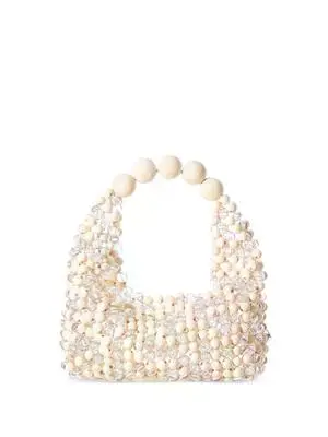 0711 TBILISI Jodie Beaded Tote Bag - Neutrals