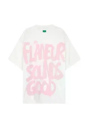 FLANEUR Spray-effect Logo-print T-shirt - White