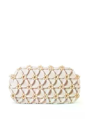 0711 TBILISI Tebea Bead-embellished Clutch Bag - Neutrals