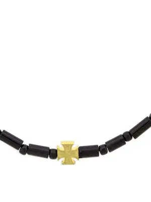 Luis Morais 14k Yellow Gold Cross Beaded Bracelet