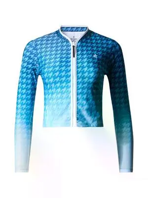 Perfect Moment Houndstooth Rash Guard Top - Blue