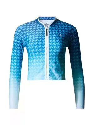 Perfect Moment Houndstooth Rash Guard Top - Blue