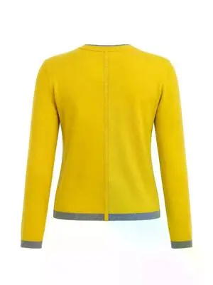 CUDDLEUP Contrast Trim Button-down Cardigan