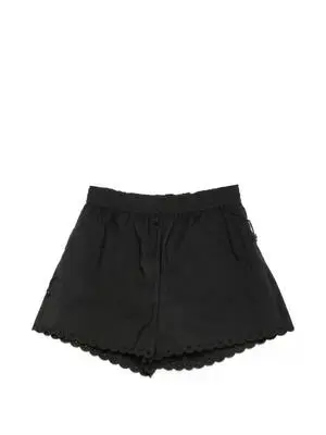 Cecilie Bahnsen Floral Embellished Scalloped Shorts - Black