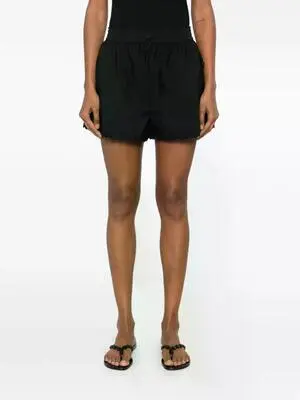Cecilie Bahnsen Floral Embellished Scalloped Shorts - Black