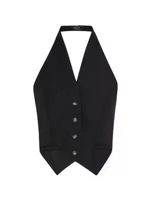 A.W.A.K.E. Mode Halterneck Button-up Waistcoat - Black
