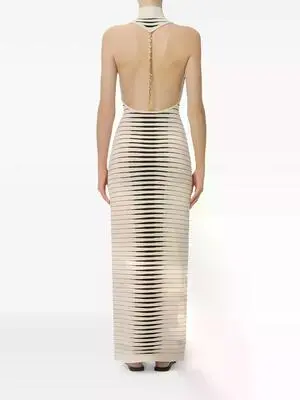 Elisabetta Franchi Zebra Jacquard Maxi Dress