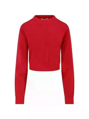 Auralee Cropped Long-sleeve Sweatshirt