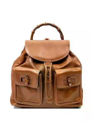 Gucci Large Bamboo Backpack - Brown