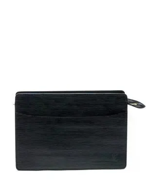 LOUIS VUITTON Textured Clutch Bag - Black