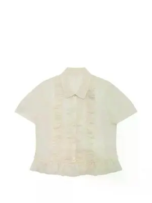 RENLI SU Sheer Ruffled Shirt - Neutrals