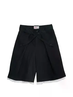 OSCAR OUYANG Cross Arrow Pleated Shorts - Black