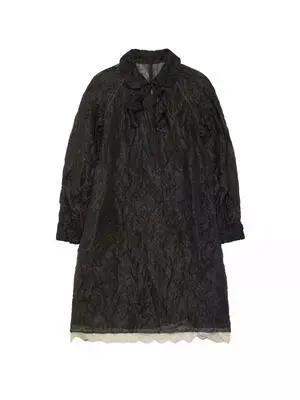 RENLI SU Crinkled Lace-trim Midi Dress