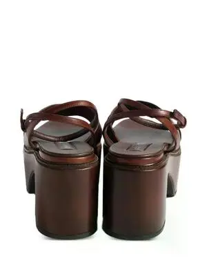 Miu Miu Leather Platform Sandals