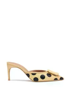 MALONE SOULIERS Mona Polka-dot Buckle Detail Mules - Neutrals