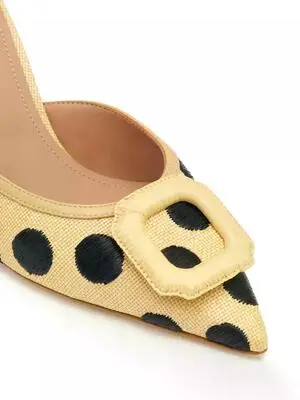 MALONE SOULIERS Mona Polka-dot Buckle Detail Mules
