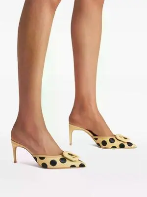 MALONE SOULIERS Mona Polka-dot Buckle Detail Mules