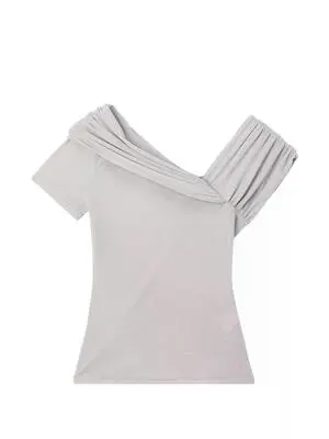 B+AB Ruched Off-shoulder Blouse - Grey