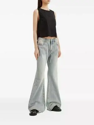 B+AB Floral Embroidered Scalloped Hem Sleeveless Blouse