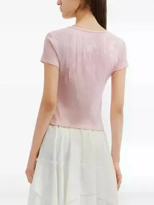 B+AB Ribbed Knit Ruched T-shirt