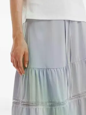 B+AB Lace-trim Tiered Midi Skirt
