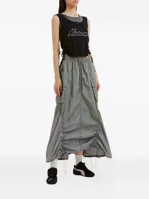 MINI CREAM Layered Effect Tank Top - Black