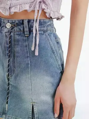 B+AB Faded Drawstring Waist Shorts