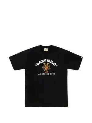 A BATHING APE Kabuto Baby Milo Graphic-print Cotton T-shirt - Black