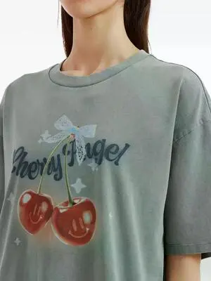 B+AB Cherry Print Bow Detail T-shirt