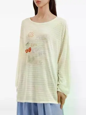 B+AB Striped Long Sleeve Graphic T-shirt