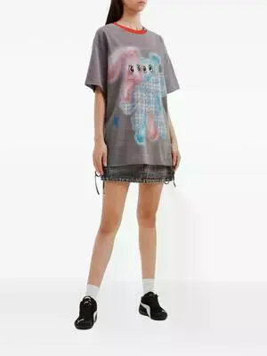 MINI CREAM Striped Graphic T-shirt - Grey