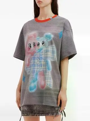 MINI CREAM Striped Graphic T-shirt