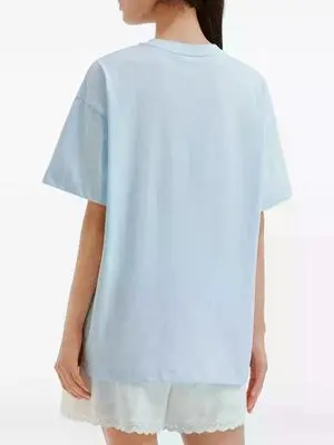 TOUT A COUP Cat Print Cotton T-shirt