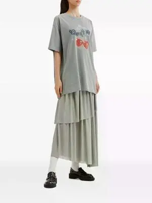 B+AB Tiered Asymmetric Midi Skirt