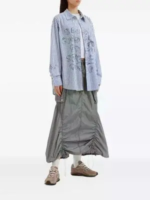 MINI CREAM Striped Graphic Print Shirt