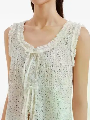 TOUT A COUP Floral Print Ruffled Top