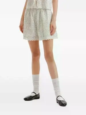 TOUT A COUP Tout À Coup Floral Print Broderie Anglaise Shorts