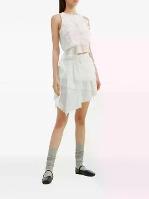 B+AB Ruffled Lace-trim Blouse