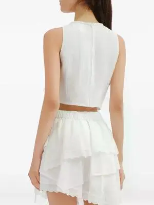 B+AB Ruffled Lace-trim Blouse