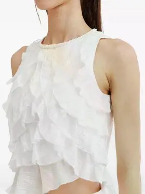 B+AB Ruffled Lace-trim Blouse