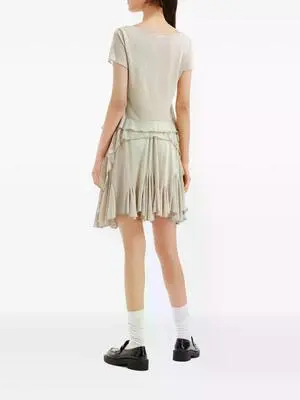 TOUT A COUP Ruffled Lace-trim Mini Dress