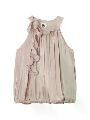 B+AB Ruffled-trim Halterneck Blouse - Pink