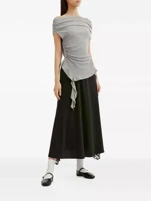 TOUT A COUP Lace Insert Asymmetric Skirt
