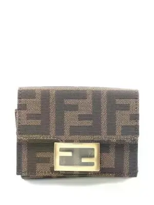 Fendi 2020s Baguette Zucca Trifold Wallet - Brown