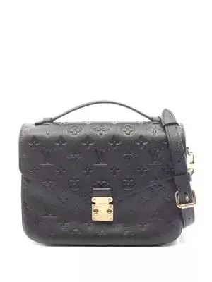 LOUIS VUITTON Pochette Metis Monogram Empreinte Tote Bag - Black