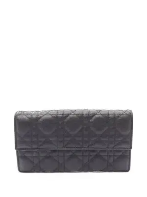 Dior 2000s Cannage Bi-fold Wallet - Black